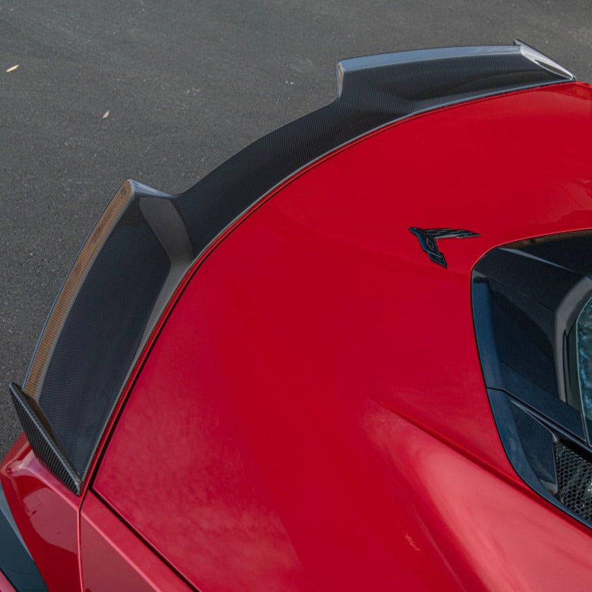 Corvette C8 Z06 Carbon Fiber Rear Trunk Ducktail Wing Spoiler ...